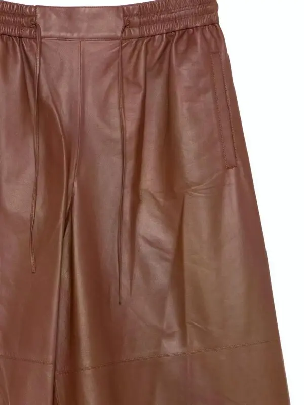 YVES SALOMON Leather Trousers With Drawstring