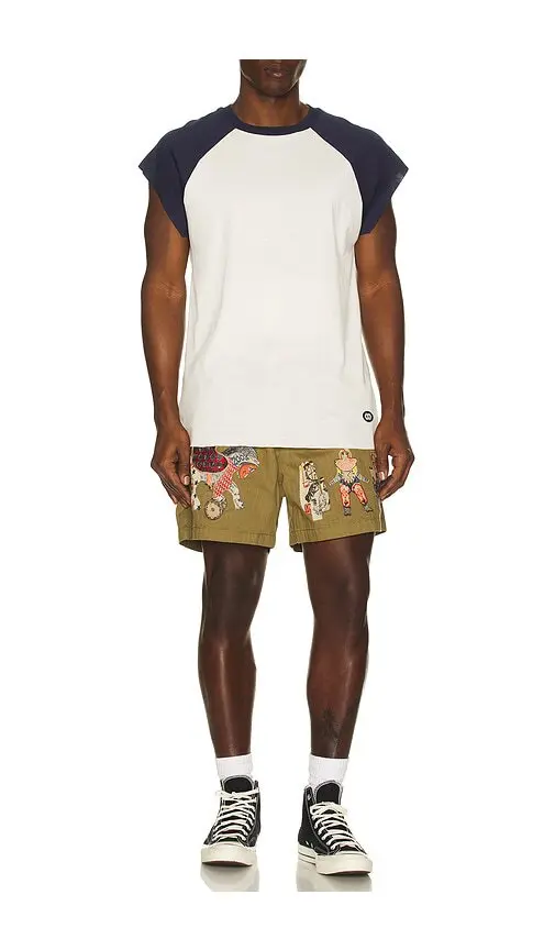 SAMUEL ZELIG Embroidered Cotton Twill Shorts