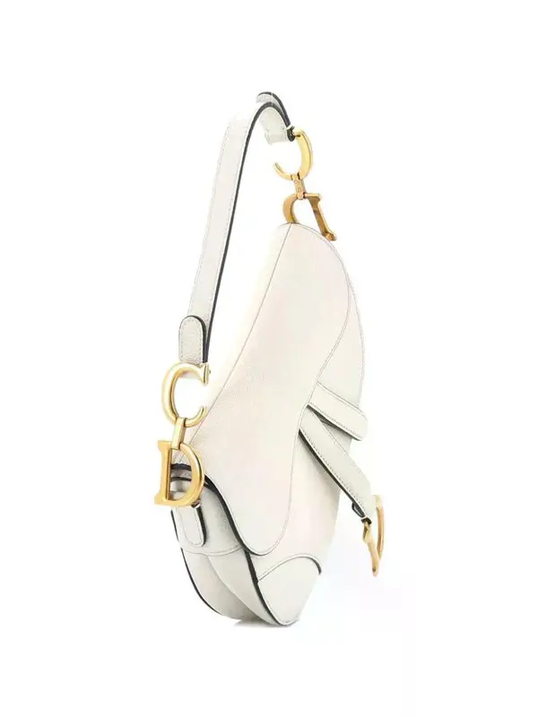 Dior Saddle Handbag Leather Mini Shoulder Bag - White