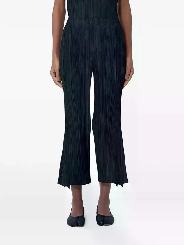 Issey Miyake Pleated Wide-leg Trousers - Black