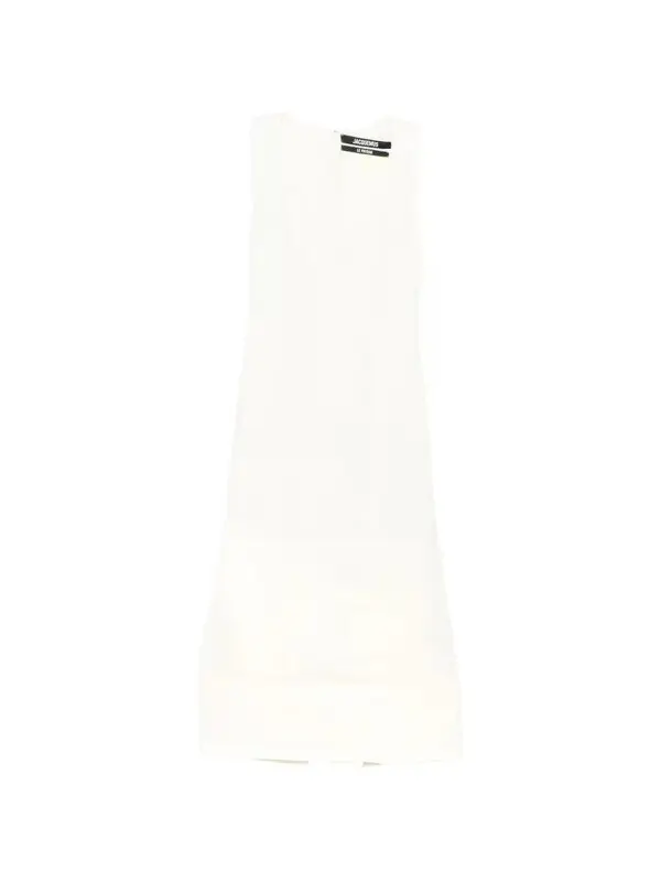 Jacquemus Square Neck Midi Dress - White