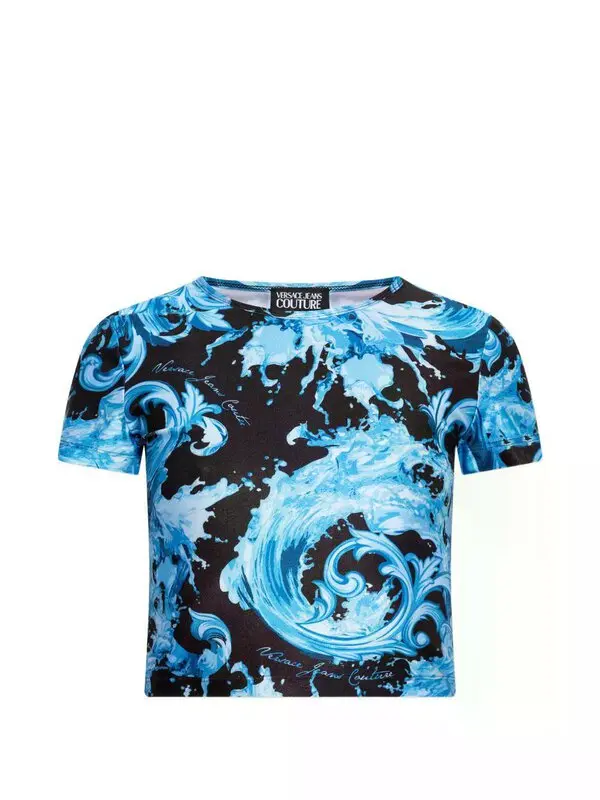 Versace Baroque-print T-shirt - Blue