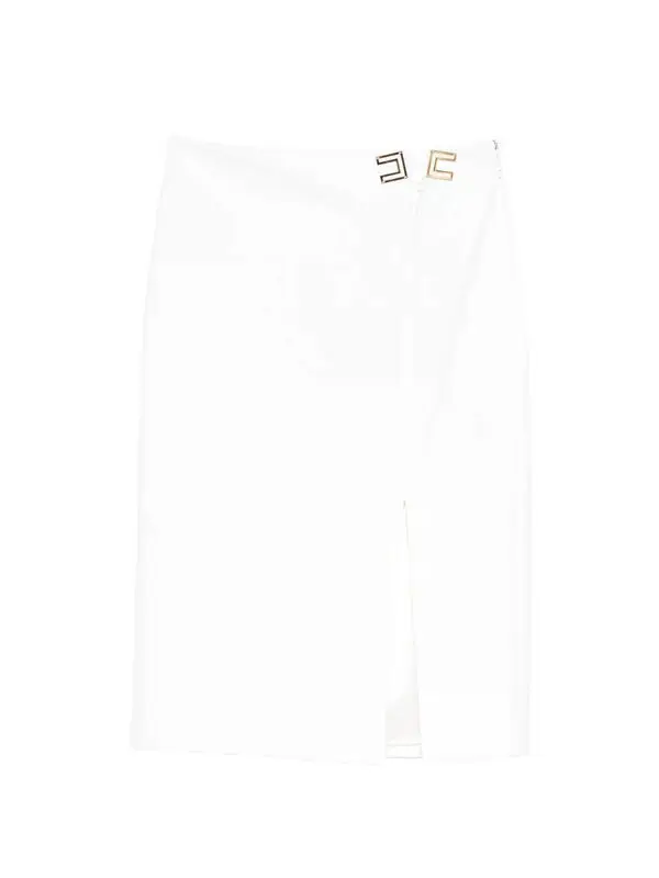 Elisabetta Franchi Slit-buckle Mini Skirt - White