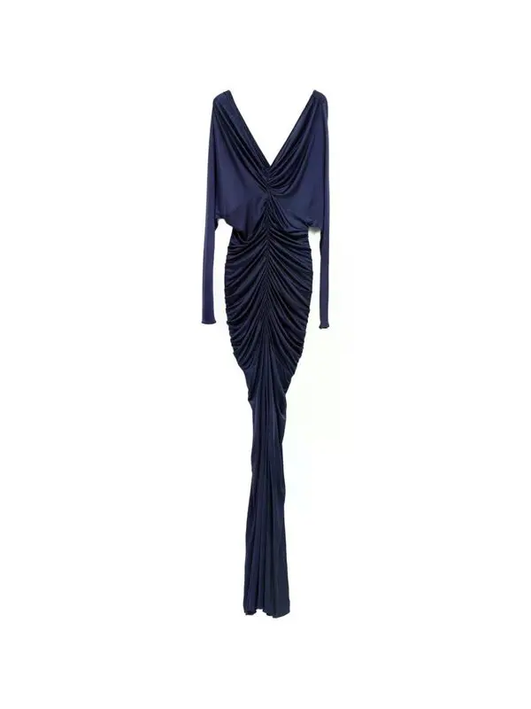 Atlein V-neck Ruched Gown