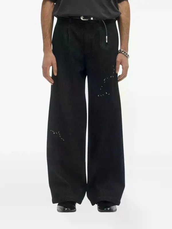 DOMREBEL Lazy Pleated Wide-leg Jeans