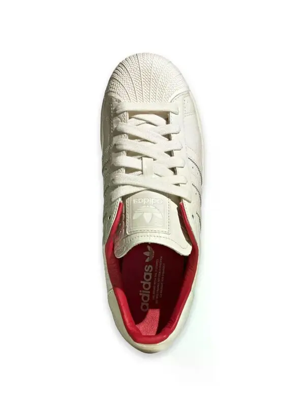 Adidas Superstar Ii Reptile-effect Sneakers - White
