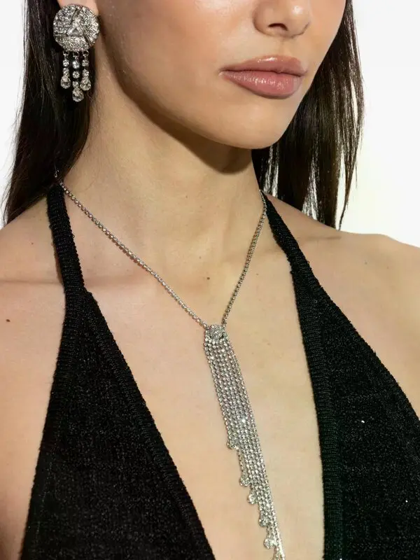 Alessandra Rich Crystal-embellished Chain Necklace
