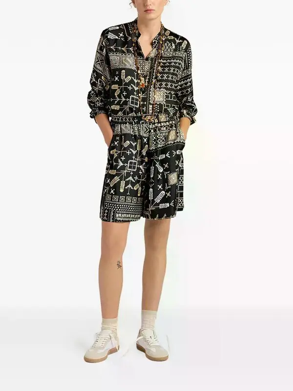 Momoni Printed Silk Twill Shorts