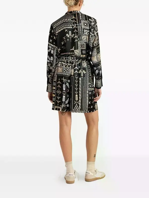 Momoni Printed Silk Twill Shorts