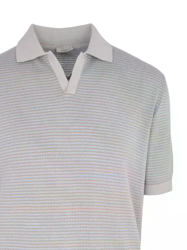 Agnona Knitted Striped Polo Shirt