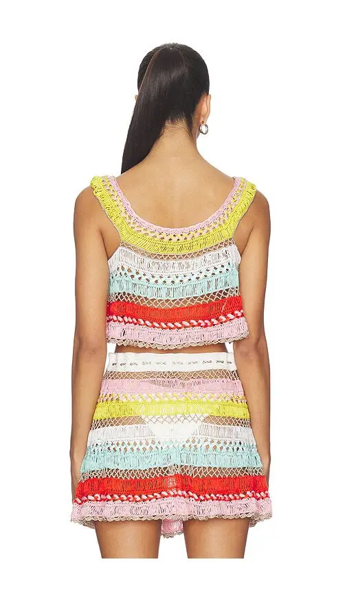 My Beachy Side Cropped Hand-crocheted Top