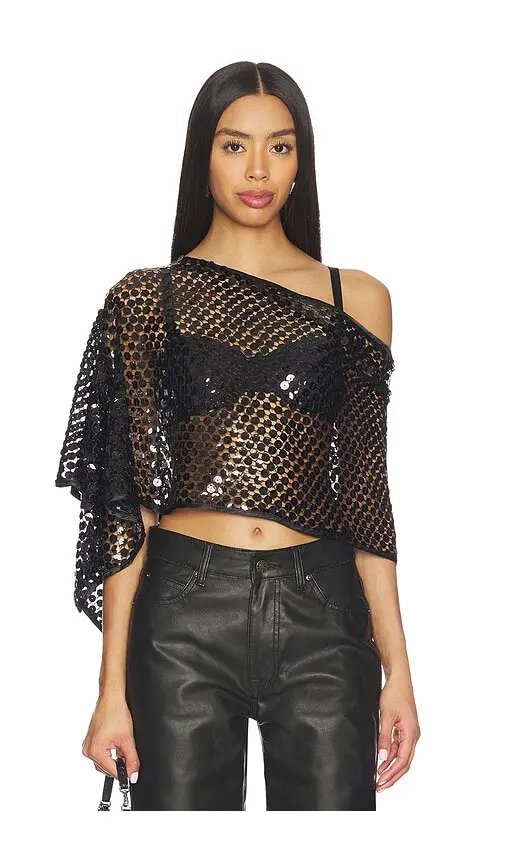JADED LONDON Sequin Cape Top