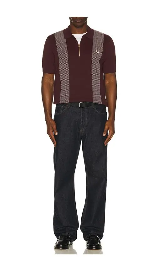 Fred Perry Panel Detail Knitted Polo Shirt In . Also - Red