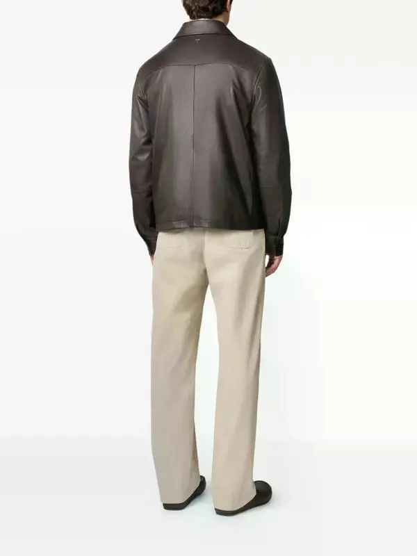 TOD'S Zipped Leather Overshirt