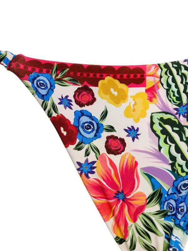 Agua Bendita Floral-patchwork Bikini Bottom