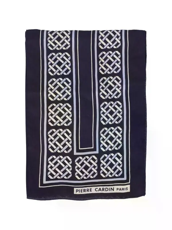 Pierre Cardin Geometrical-pattern Foulard - Blue