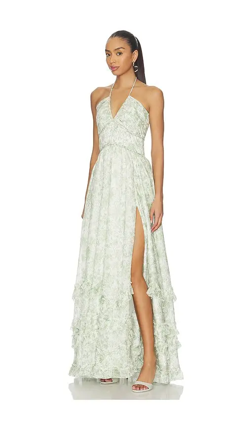 V. CHAPMAN Scarlette Halterneck Maxi Dress