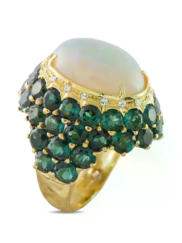 LB EXCLUSIVE 18k Yellow Opal And Tourmaline Ring