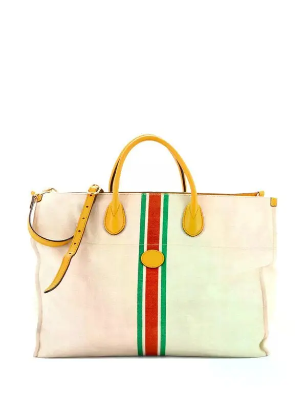 Gucci Interlocking G Web Canvas Large Tote Bag