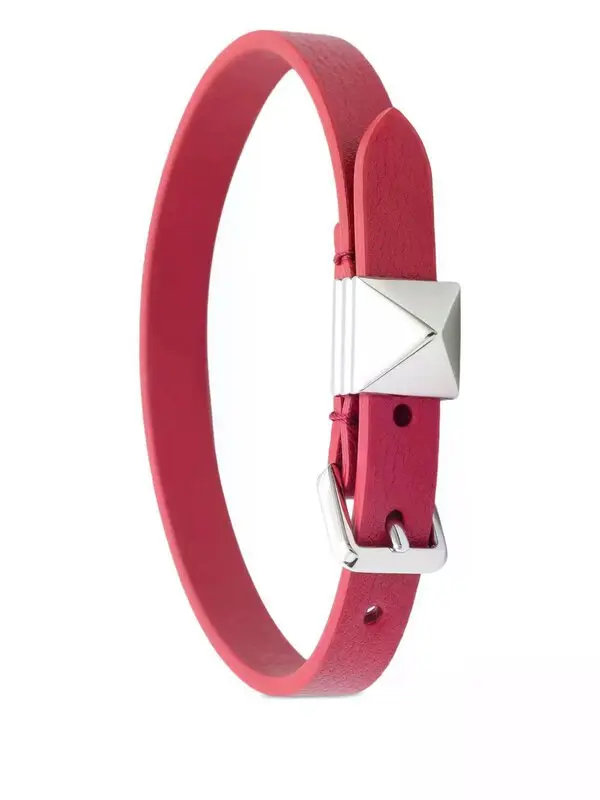 Valentino Garavani Pyramid Stud Buckle Bracelet - Red