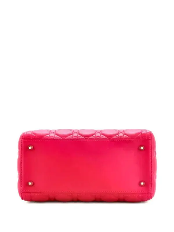 Dior Lady Bag Cannage Quilt Lambskin Medium Satchel - Pink