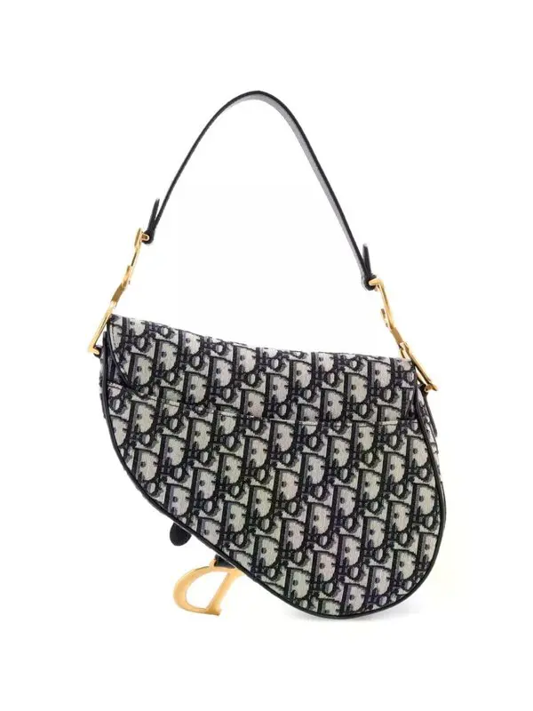 Dior Saddle Oblique Canvas Medium Shoulder Bag - Blue