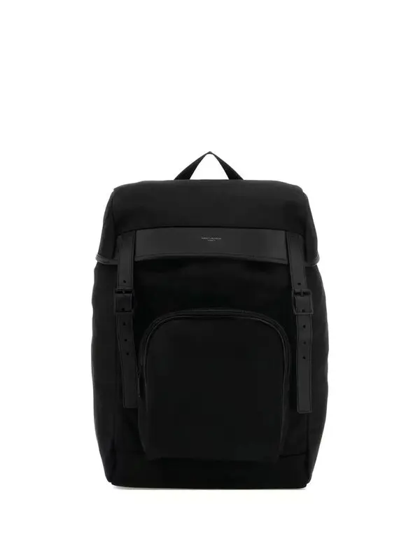 Saint Laurent City Leather-trimmed Backpack - Black