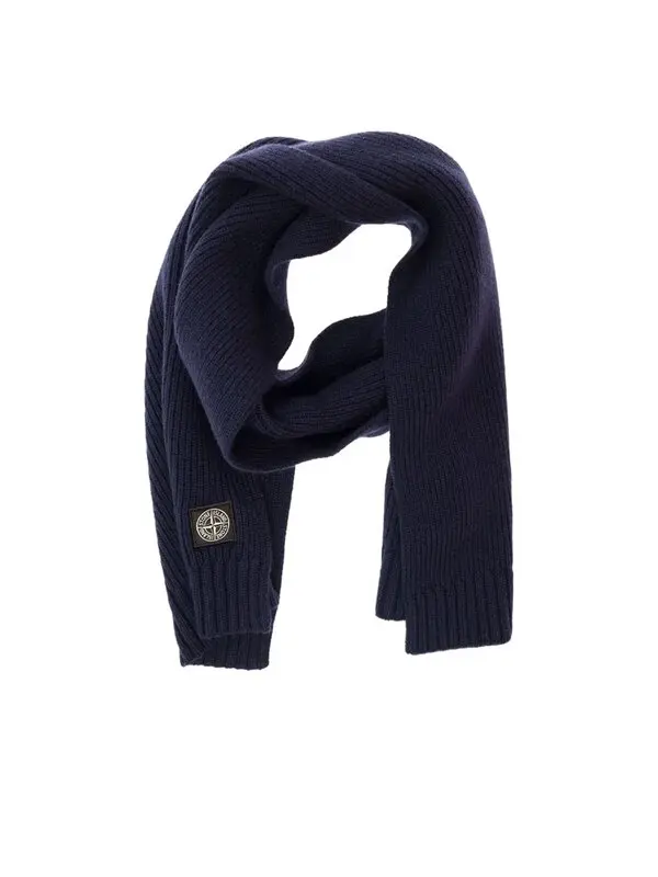Stone Island Scarf With Logo Patch