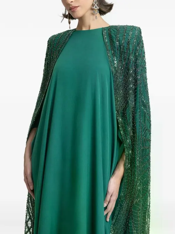 GEMY MAALOUF Beaded Cape Sleeves Maxi Kaftan