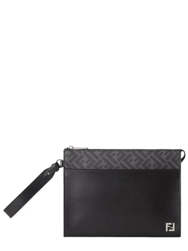 Fendi Squared Ff Clutch - Black