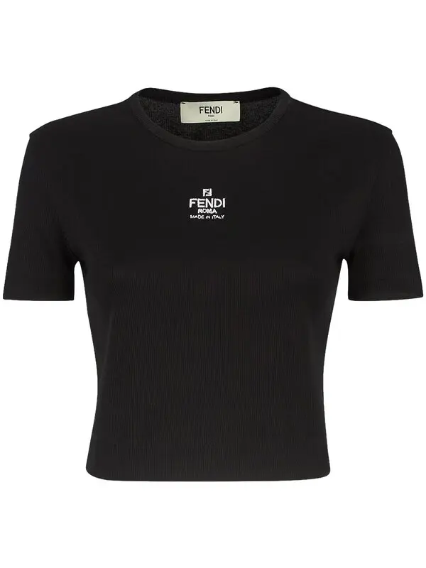 Fendi Tops With Logo - Black