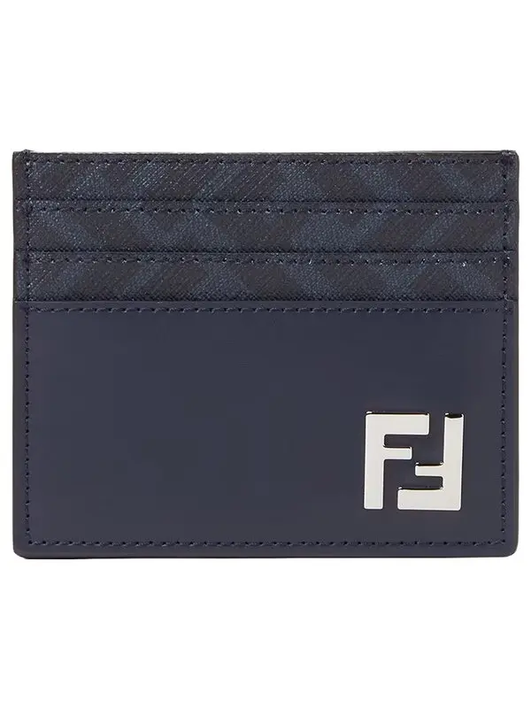 Fendi Leather Card Holder - Blue