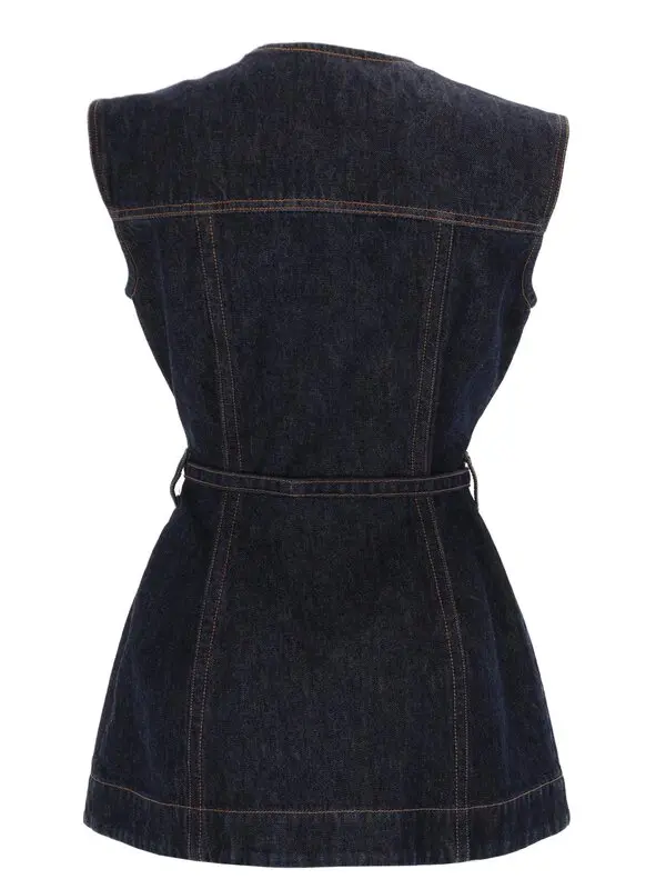 Sportmax Denim Sleeveless Top - Blue