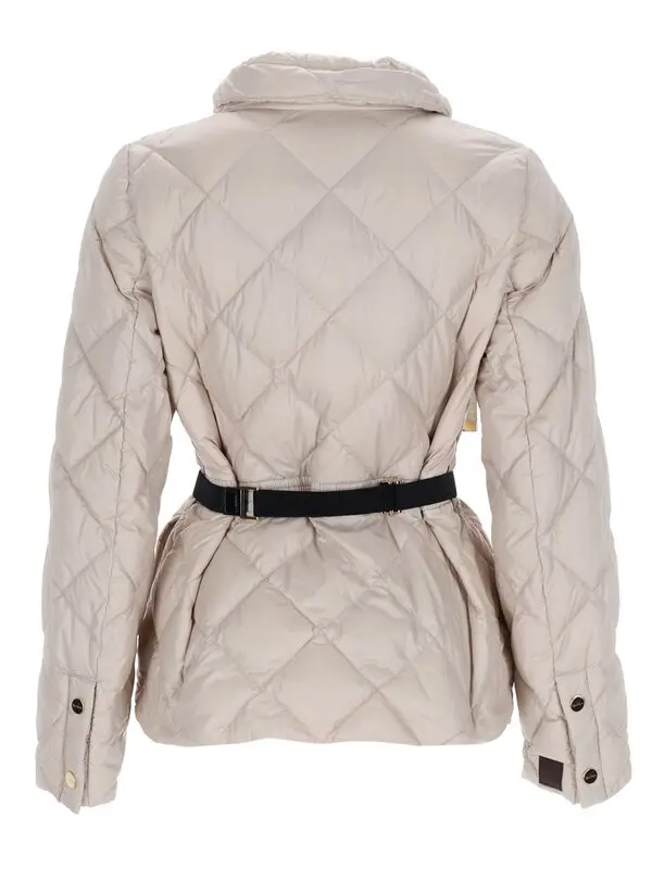 Max Mara Quilted Belted Jacket - Beige