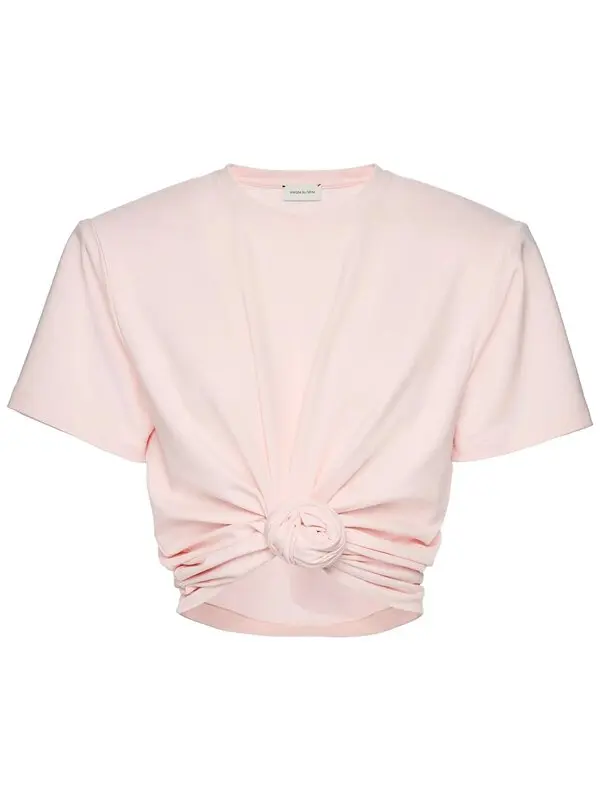 Magda Butrym Knot Detailed T-shirt - Pink