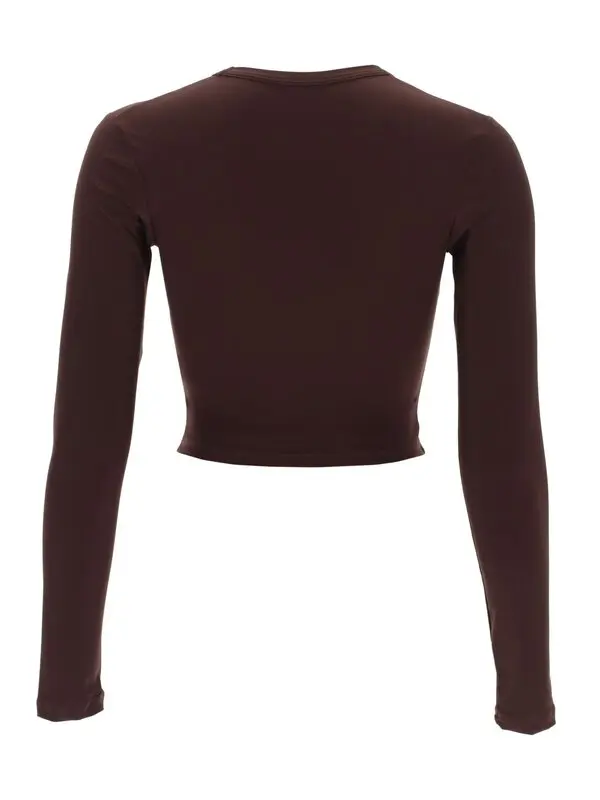 JIL SANDER Cropped Top With Logo - Brown