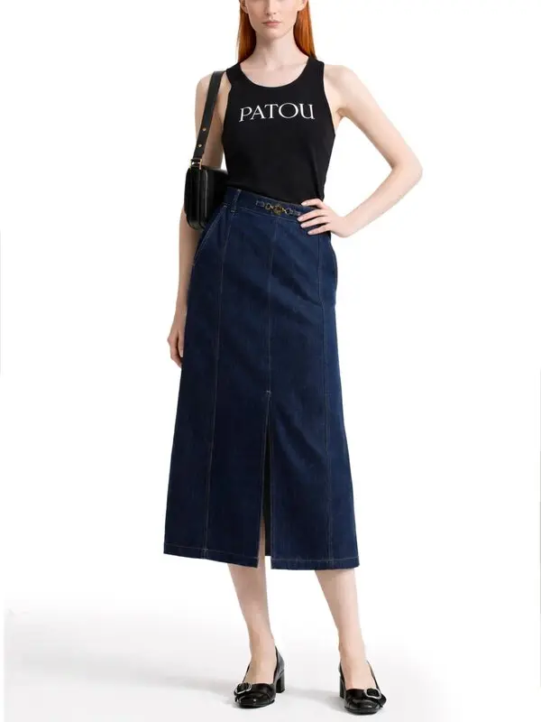 PATOU Logo Print Tank Top - Black