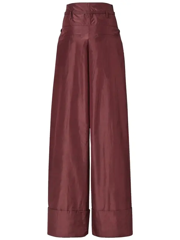 Fendi Belted High-waisted Pants - Bordeaux