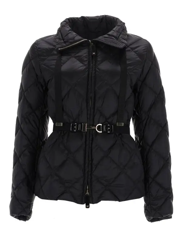 Max Mara Quilted Belted Jacket - Black