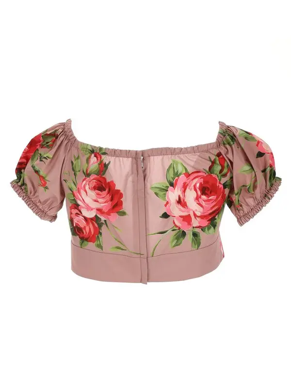 Dolce & Gabbana Bouquet Rose Print Top