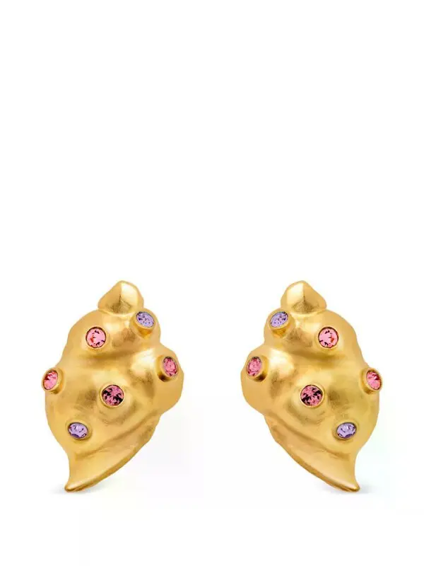 Oscar De La Renta Embellished Stud Earrings - Gold