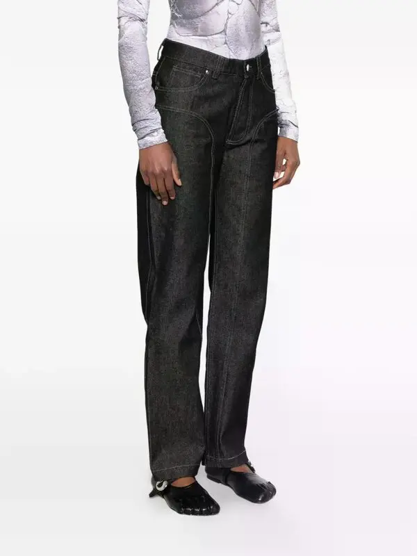 VICTOR CLAVELLY Seam-detail Straight-leg Jeans