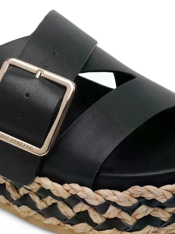 PALOMA BARCELO Buckle-detail Platform Sandals - Black