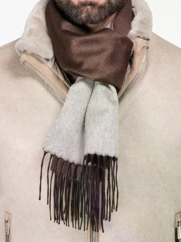 MOORER Jared Colour-block Scarf - Brown