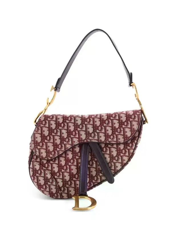 Dior Saddle Handbag Oblique Canvas Medium - Red
