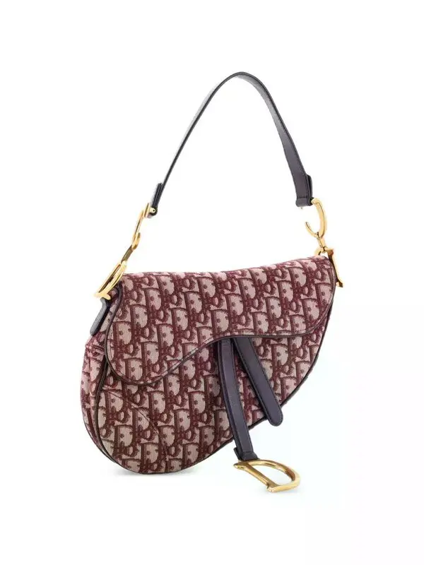 Dior Saddle Handbag Oblique Canvas Medium - Red