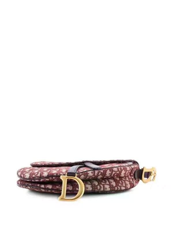 Dior Saddle Handbag Oblique Canvas Medium - Red