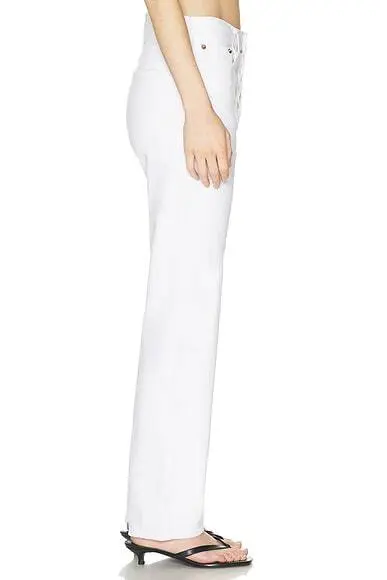 AGOLDE Lana Relaxed Straight Jeans In White