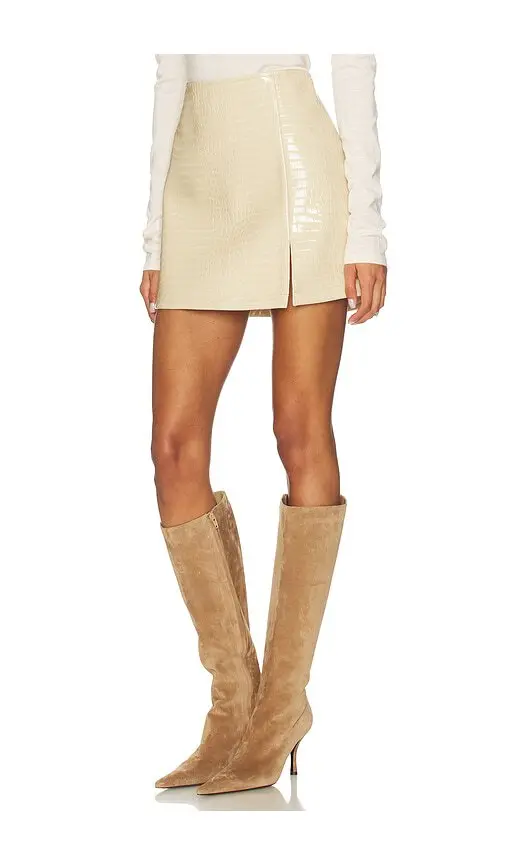 SELMACILEK Faux Croc Leather Mini Skirt