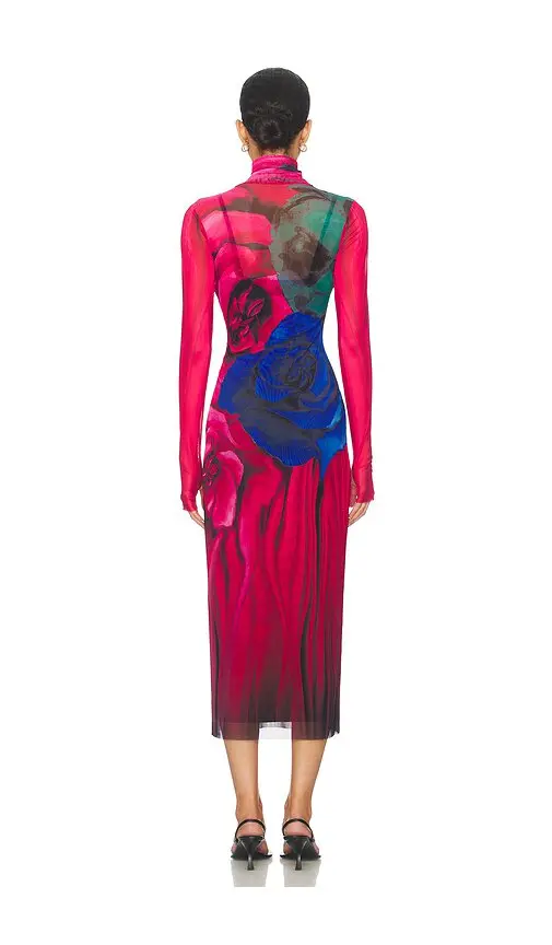 AFRM Shailene Mesh Turtleneck Dress - Red